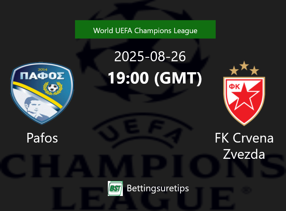 Pafos vs FK Crvena Zvezda's Prediction and Betting Tips - 26th August 2025
