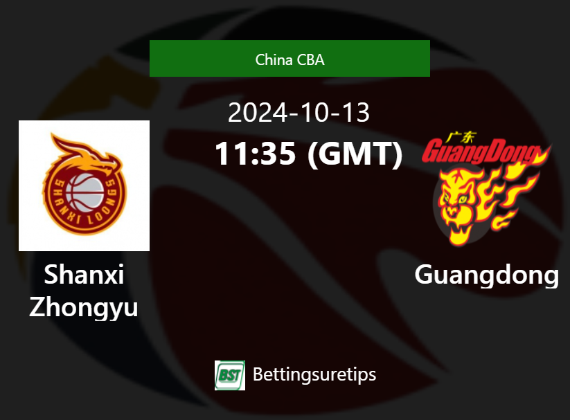 Shanxi Zhongyu vs Guangdong Prediction and Pick - China CBA