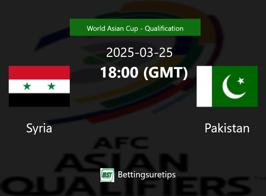 Syria vs Pakistan's Prediction and Betting Tips - 25th March 2025